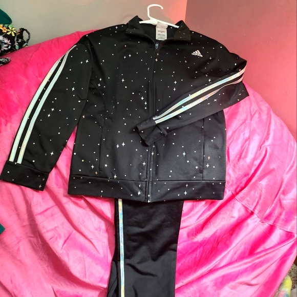 adidas | Jackets & Coats | Adidas Metalic Holographic Star Track Suit ...